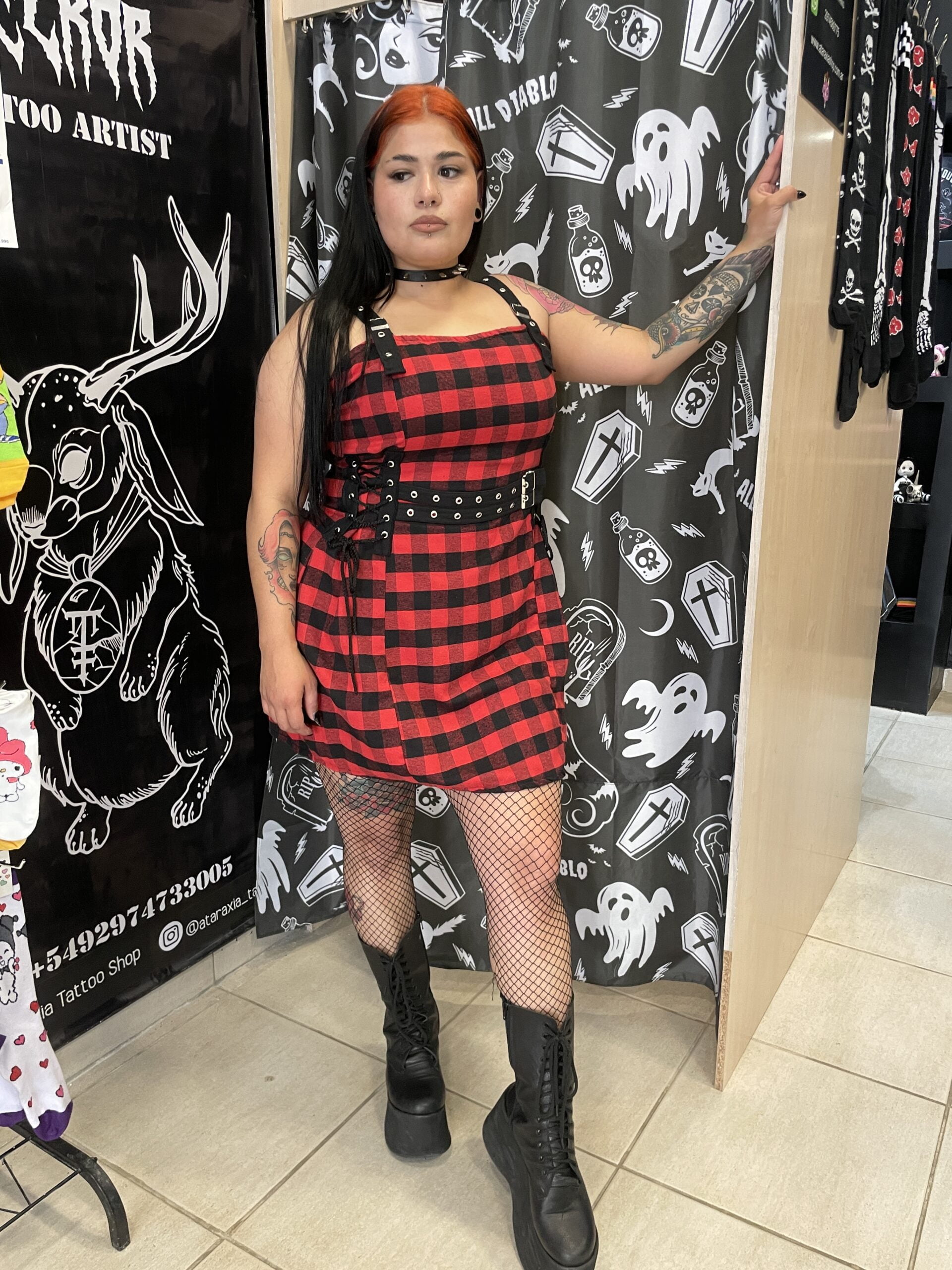 Vestido jumper cuadrille rojo – Ataraxia